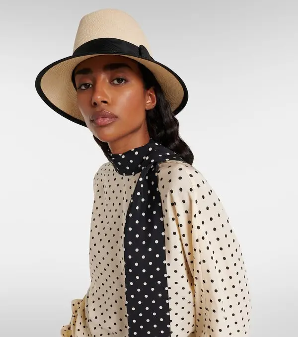 Valentino Garavani Vlogo Straw Panama Hat