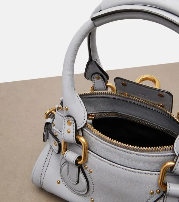 Chloé Paddington Small Leather Shoulder Bag - Grey