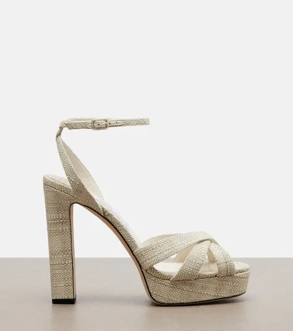 JIMMY CHOO Kove Woven Platform Sandals