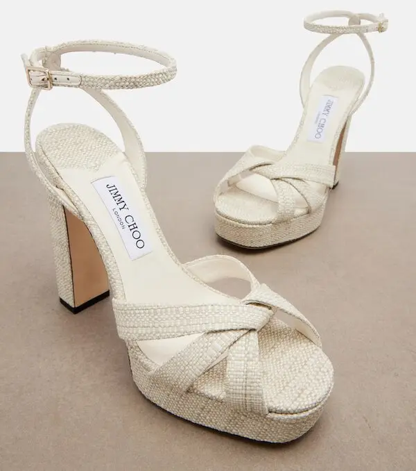 JIMMY CHOO Kove Woven Platform Sandals