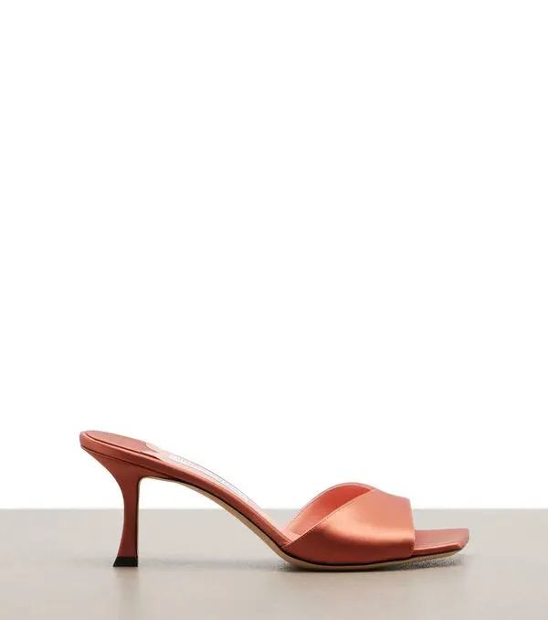 JIMMY CHOO Skye Satin Mules - Pink