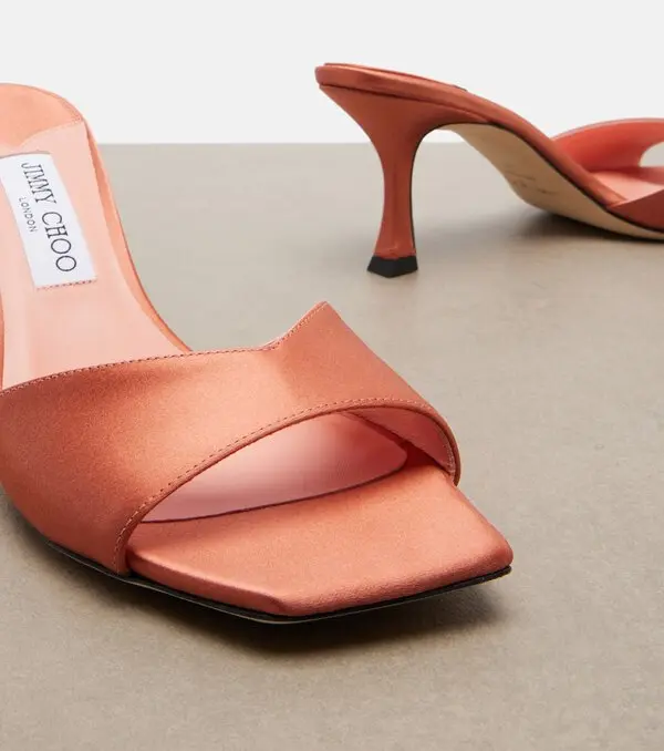JIMMY CHOO Skye Satin Mules - Pink