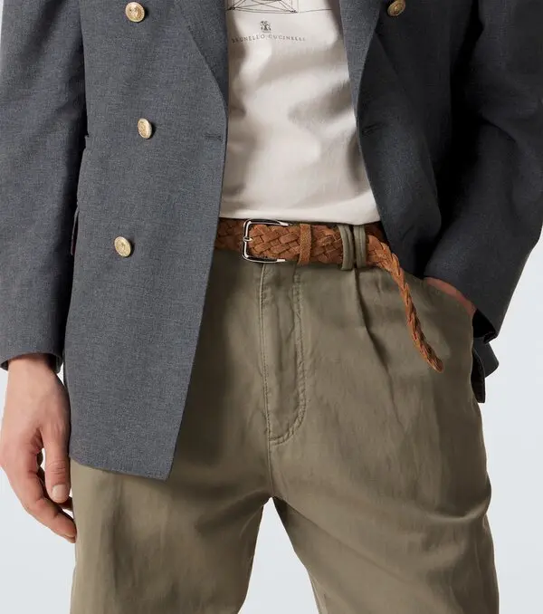 Brunello Cucinelli Braided Suede Belt