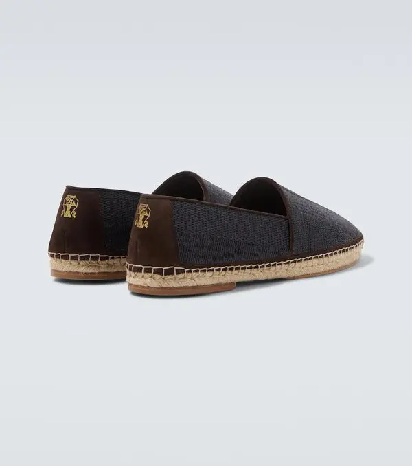 Brunello Cucinelli Suede-trimmed Espadrilles