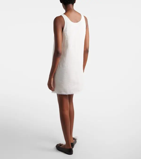 Prada Embroidered Linen Minidress