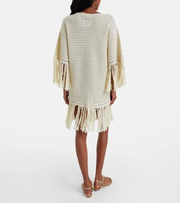 Zimmermann Indra Crochet Fringed Cotton Minidress