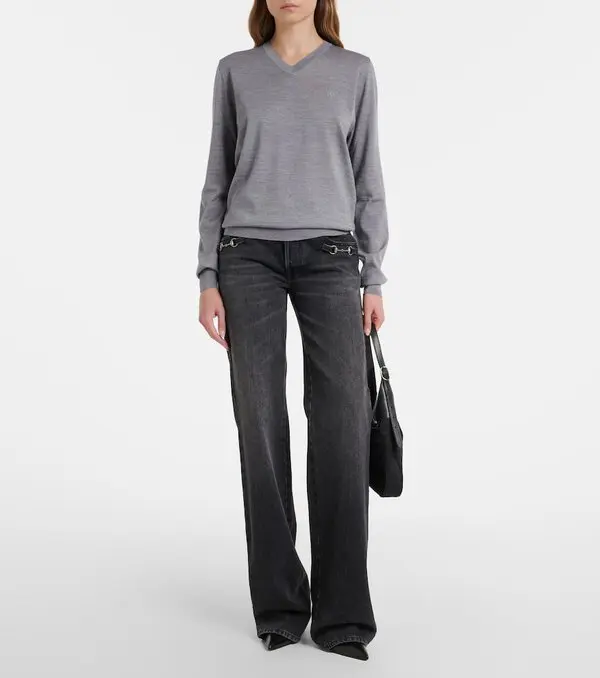 Gucci Oversized Wool V-neck Sweater