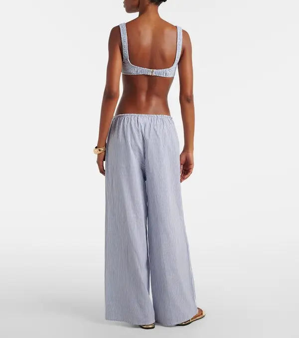MONTCE Striped Cotton Wide-leg Pants