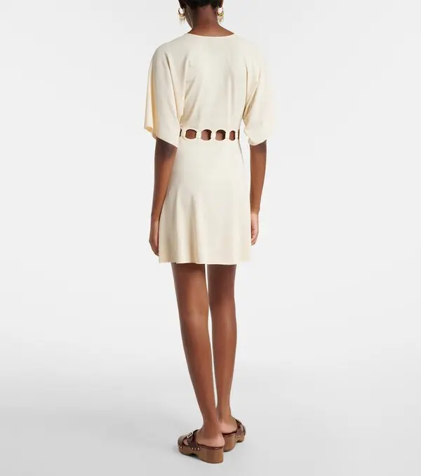 ERES Connection Cutout Jersey Minidress - Beige