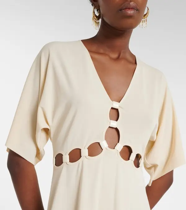 ERES Connection Cutout Jersey Minidress - Beige