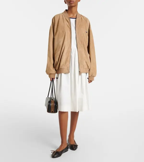 Prada Suede Bomber Jacket - Beige