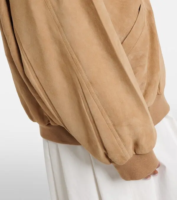 Prada Suede Bomber Jacket - Beige