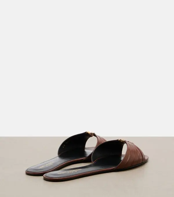 Saint Laurent Babylone Leather Slides