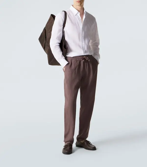 Fedeli Linen Straight Leg Trousers