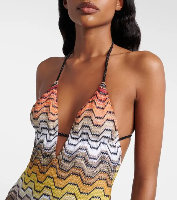Missoni Halterneck Lame Swimsuit