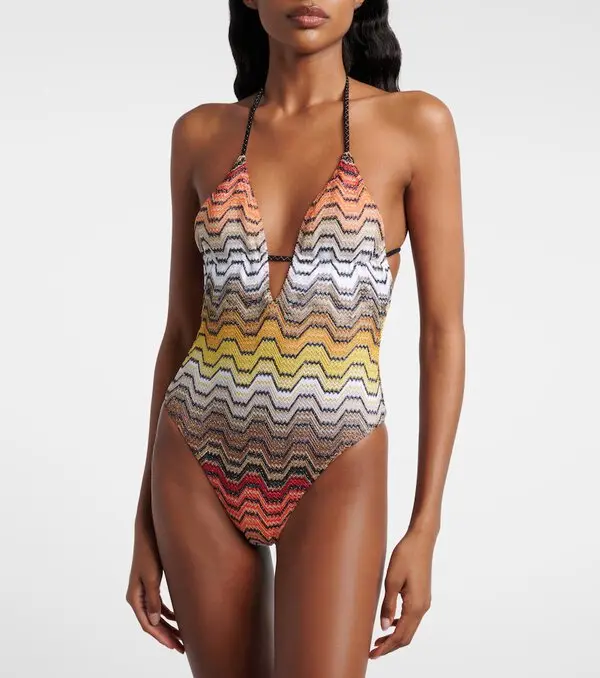 Missoni Halterneck Lame Swimsuit