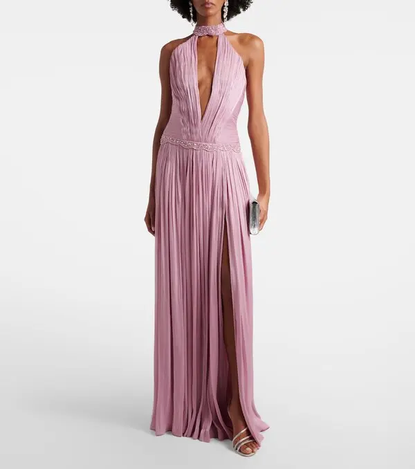 Costarellos Juliette Halterneck Georgette Gown