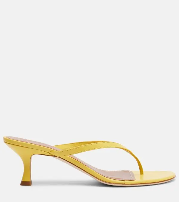 Staud Freja Leather Thong Sandals - Yellow