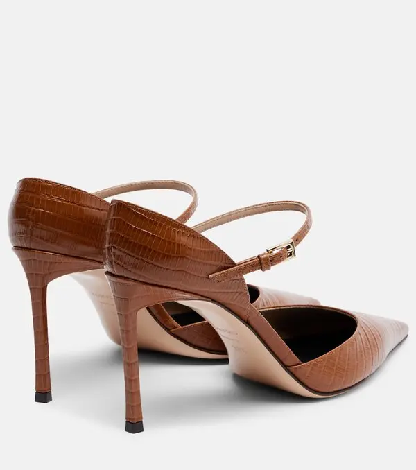 TOM FORD Vertigo Snake-effect Leather Pumps - Brown