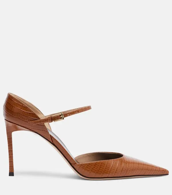 TOM FORD Vertigo Snake-effect Leather Pumps - Brown