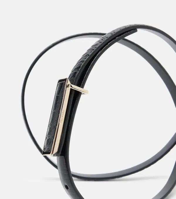 TOM FORD Croc-effect Patent Leather Belt