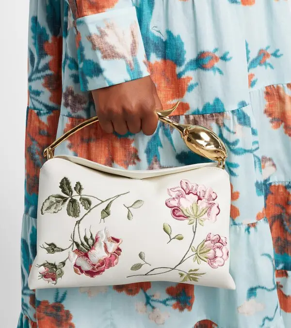 Erdem Medium Floral Leather Top-handle Bag