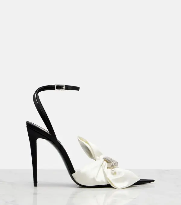 Saint Laurent Embellished Bow Sandals