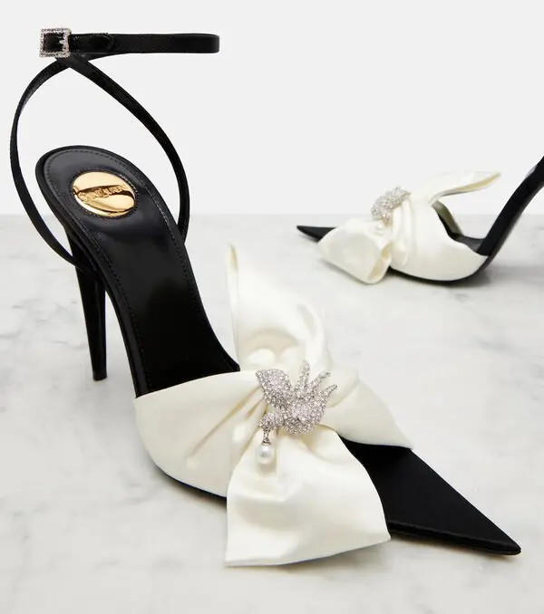 Saint Laurent Embellished Bow Sandals