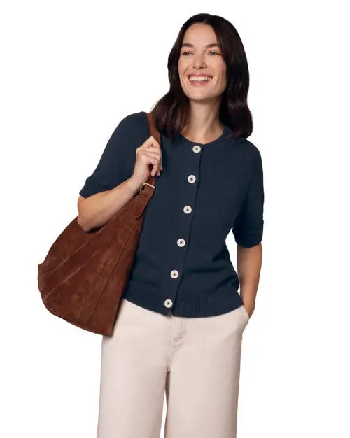 CELTIC & CO. Suede Slouchy Shoulder Bag - Cognac