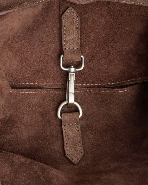 CELTIC & CO. Suede Slouchy Shoulder Bag - Cognac