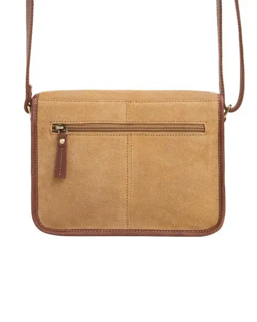 CELTIC & CO. Suede Cross Body Bag With Stud Strap