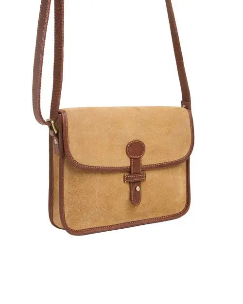 CELTIC & CO. Suede Cross Body Bag With Stud Strap