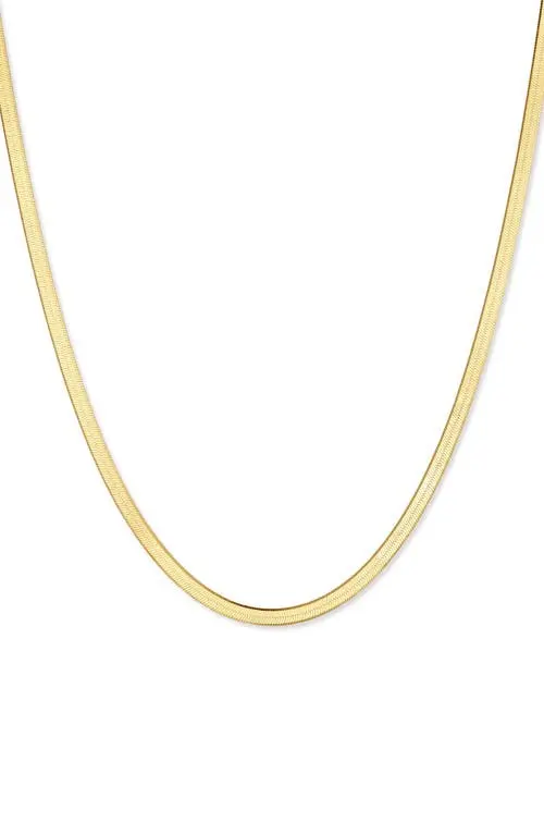 BROOK & YORK Sterling Silver 14k Plated Herringbone Chain Necklace - Gold