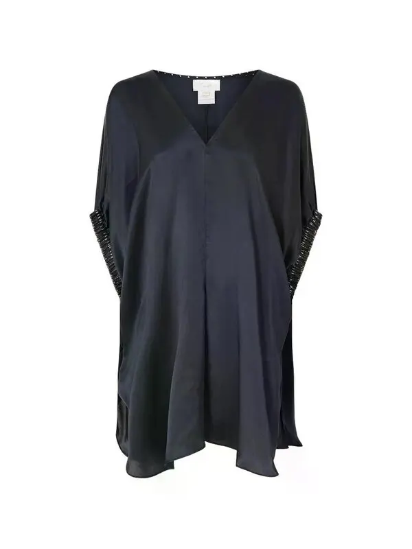 Camilla Gathered-cuff V-neck Top