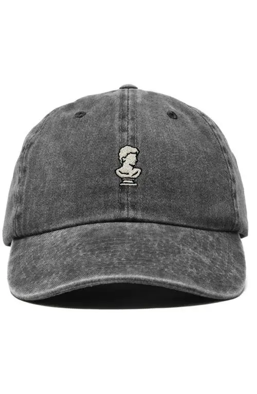 DALIX Embellished Bust Sculpture Baseball Cap - Washed Black