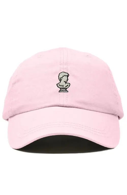 DALIX Embellished Bust Sculpture Baseball Cap - Washed Pink