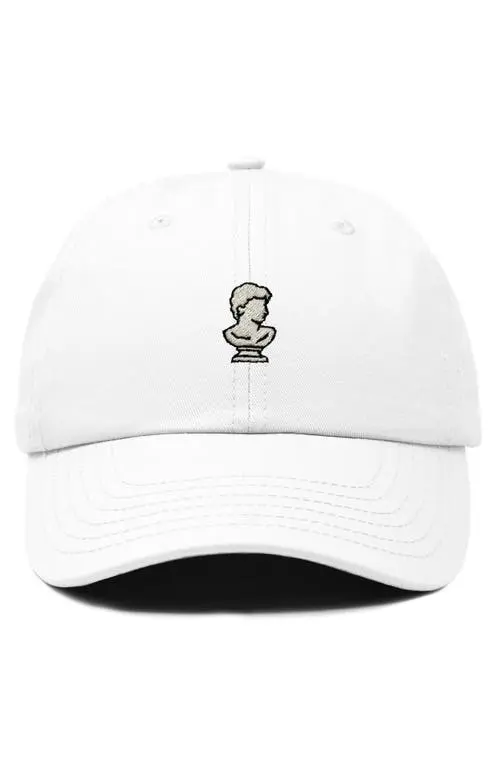DALIX Embellished Bust Sculpture Baseball Cap - White