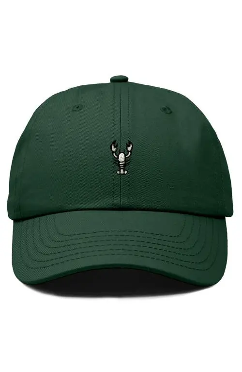 DALIX Embroidered Lobster Baseball Cap - Dark Green
