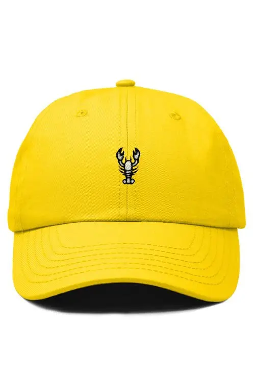 DALIX Embroidered Lobster Baseball Cap - Gold