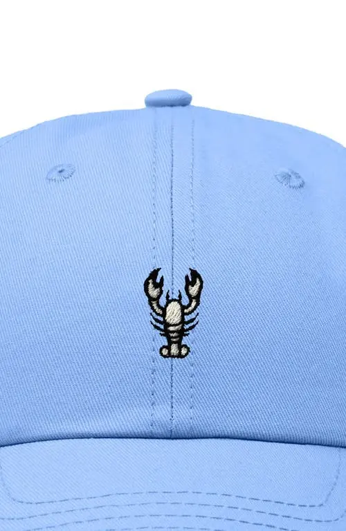 DALIX Embroidered Lobster Baseball Cap - Light Blue