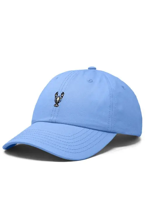 DALIX Embroidered Lobster Baseball Cap - Light Blue