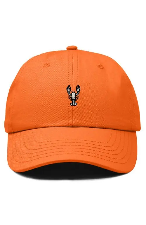 DALIX Embroidered Lobster Baseball Cap - Orange