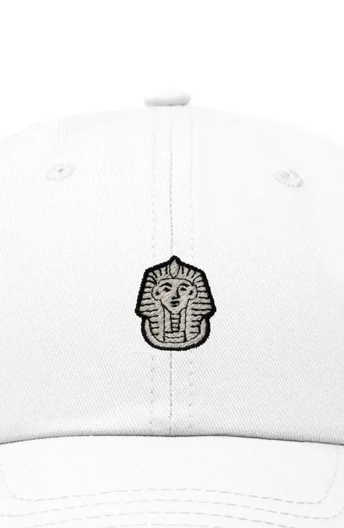 DALIX Pharaoh Embroidered Cotton Twill Baseball Cap - White