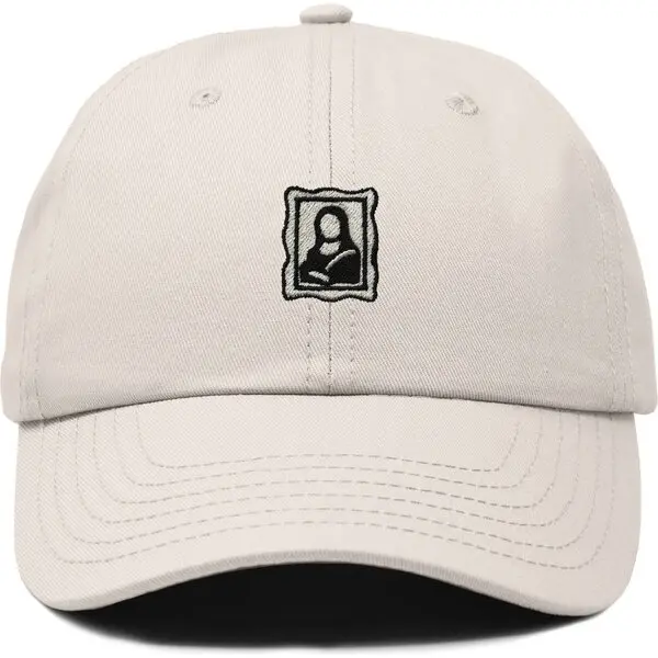DALIX Embroidered Portrait Frame Dad Cap - Beige
