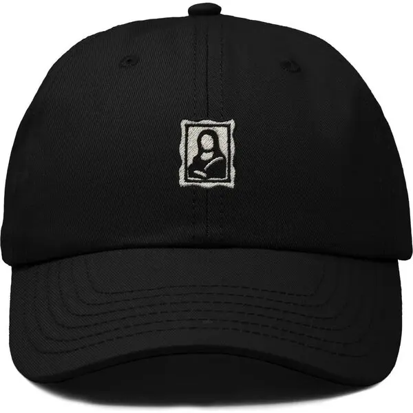 DALIX Embroidered Portrait Frame Dad Cap - Black