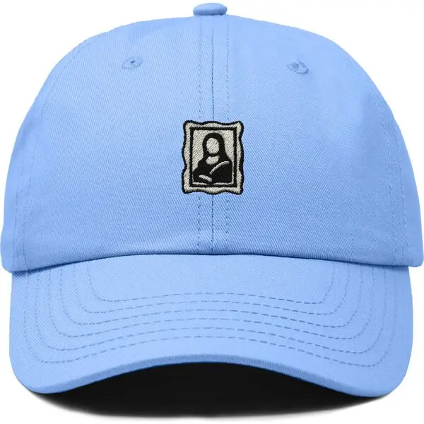 DALIX Embroidered Portrait Frame Dad Cap - Light Blue