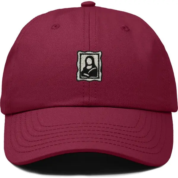 DALIX Embroidered Portrait Frame Dad Cap - Maroon