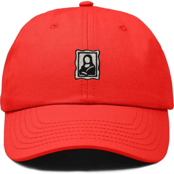 DALIX Embroidered Portrait Frame Dad Cap - Red