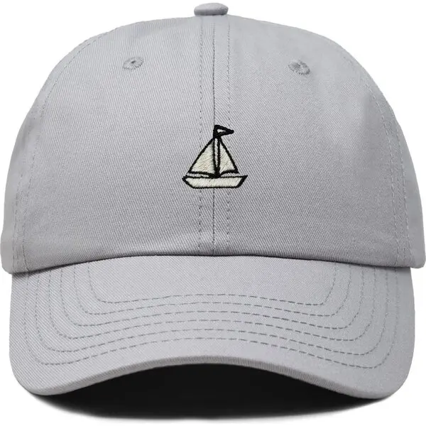 DALIX Embroidered Sailboat Dad Cap - Gray