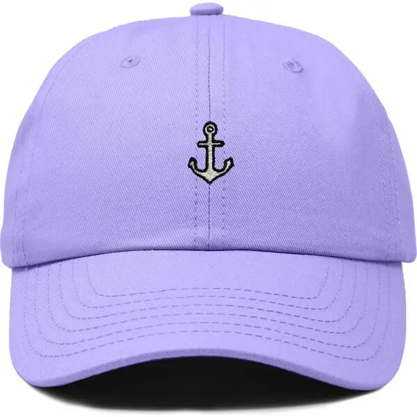 DALIX Embroidered Anchor Cap - Lavender